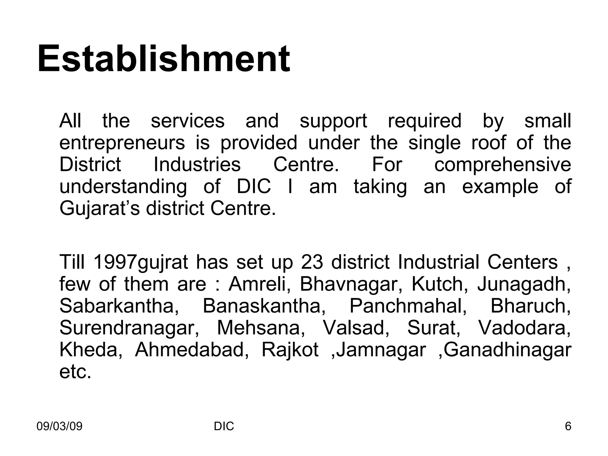 District Industrial Centre | PPT