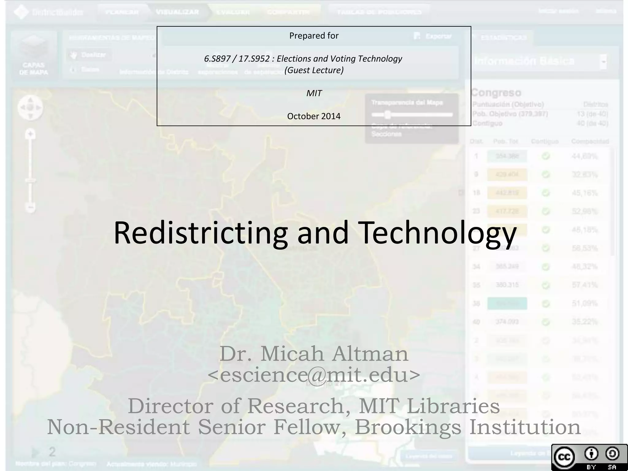 Redistricting and Voting Technology | PPT