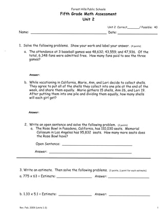 District math assessments | PDF
