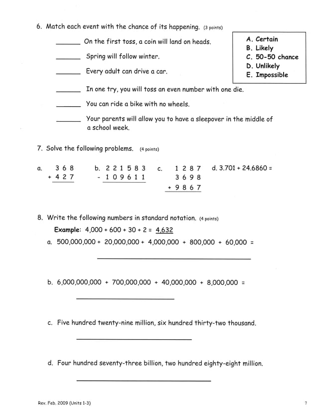 District math assessments | PDF