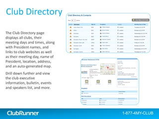 ClubRunner Features for Districts | PPT