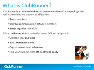 ClubRunner Features for Districts | PPT