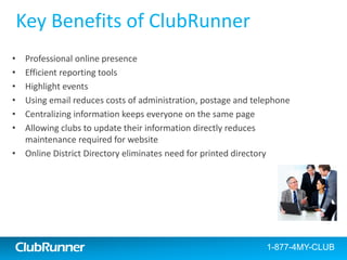 ClubRunner Features for Districts | PPT