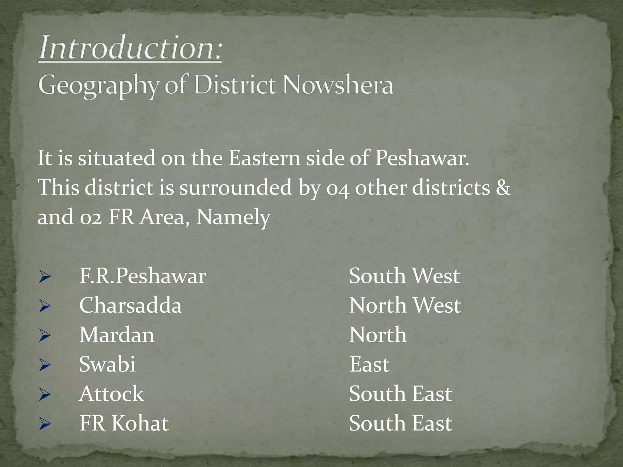 Nowshera District Profile | PPT