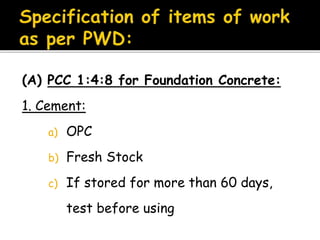 District schedule rates (DSR), specification of items of work as per ...