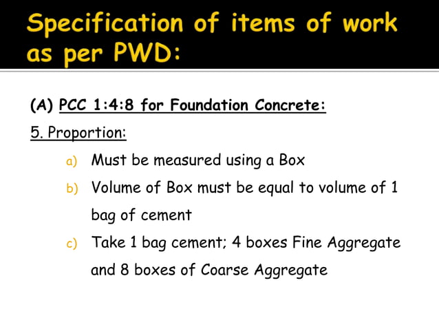 District schedule rates (DSR), specification of items of work as per ...