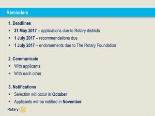 District training for the Rotary Peace Fellowship Application | PPTX