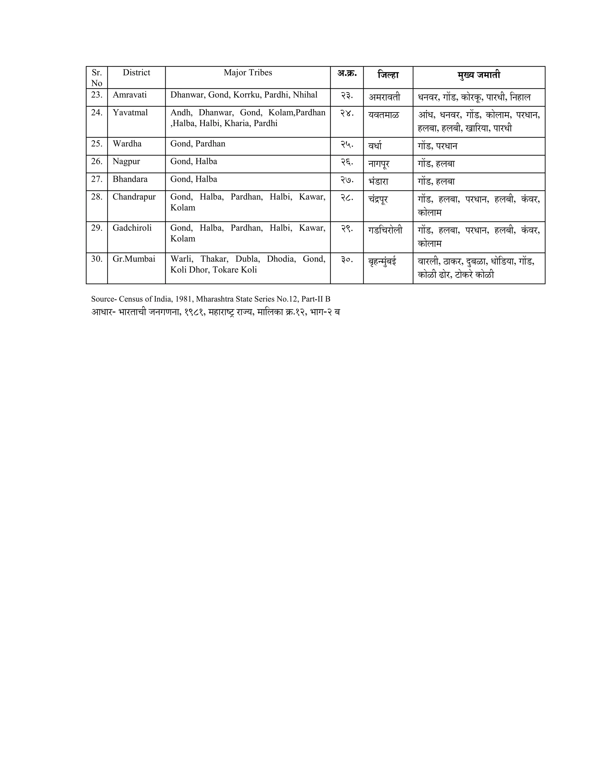 Districtwise Tribes | PDF