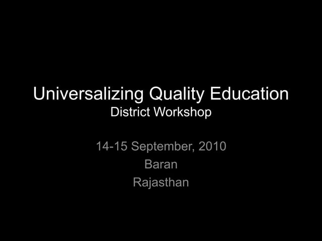 District Workshop, Baran | PPT
