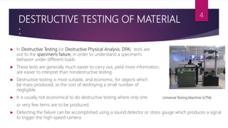 Destructive & Non Destructive Testing Of Materials | PPTX