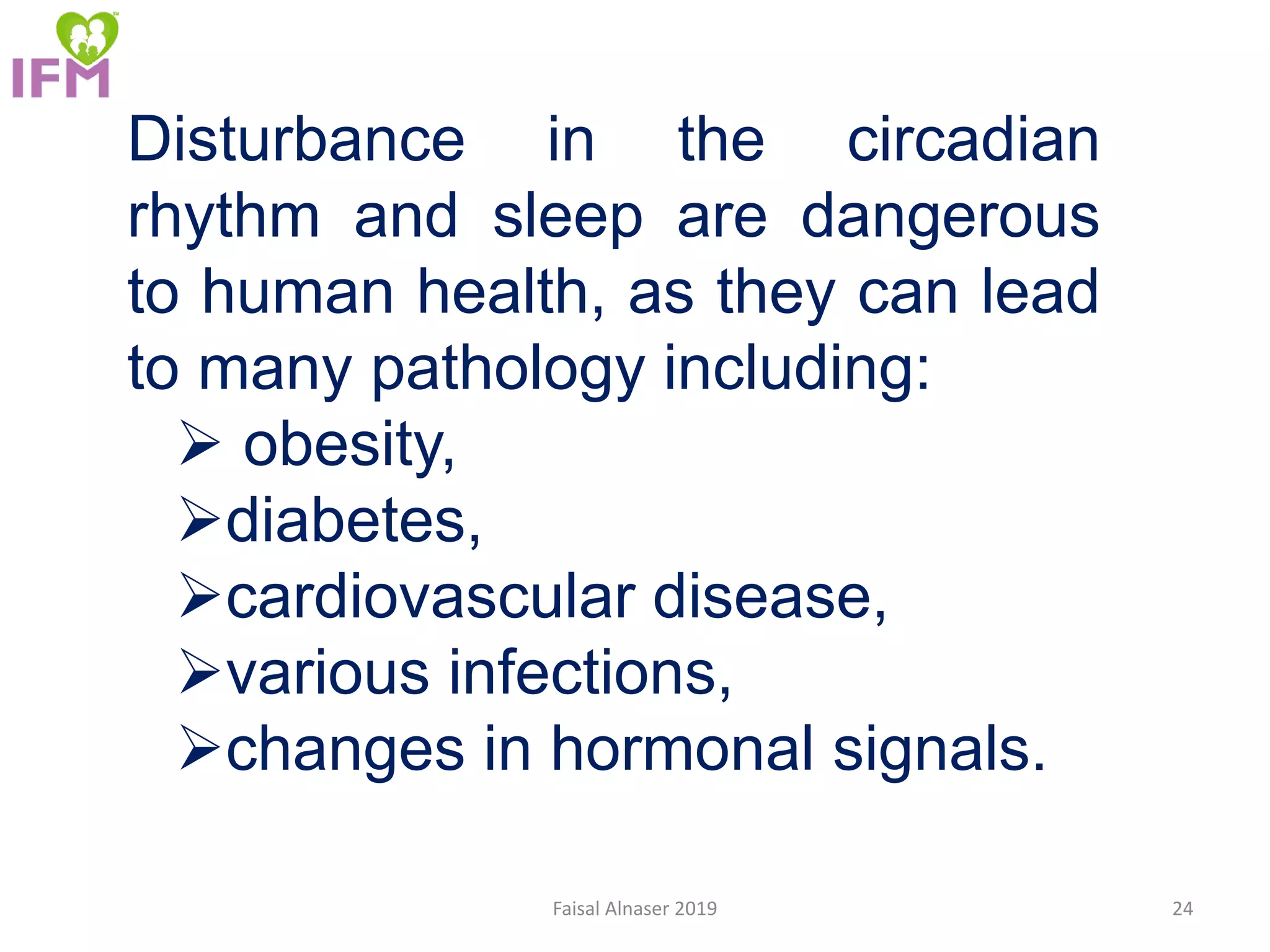 Disturbance of circadian rhythm and its effect on health | PPTX