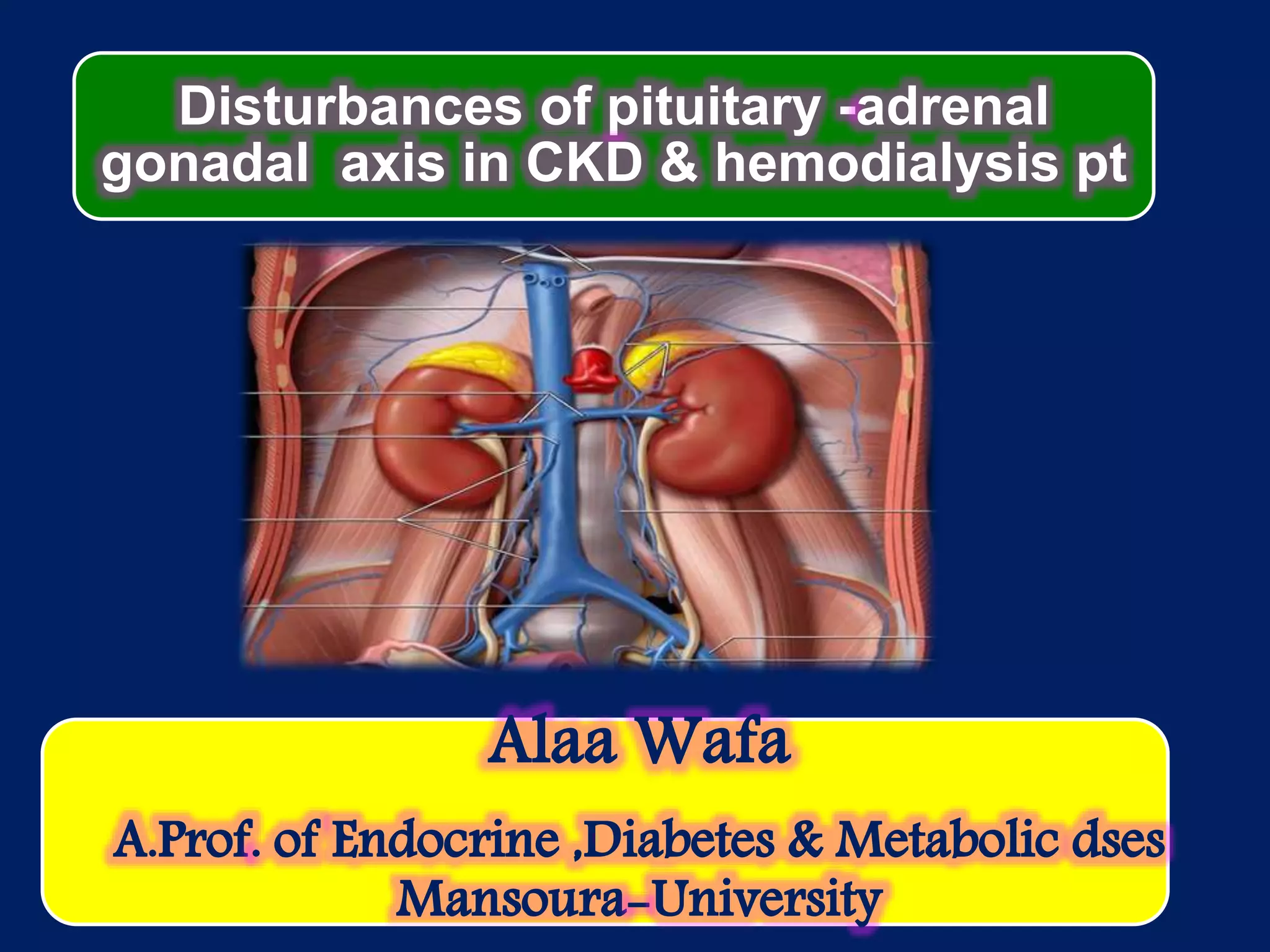 Disturbances of piturtary adrenal gonadal axis in hemodialysis pt | PPT
