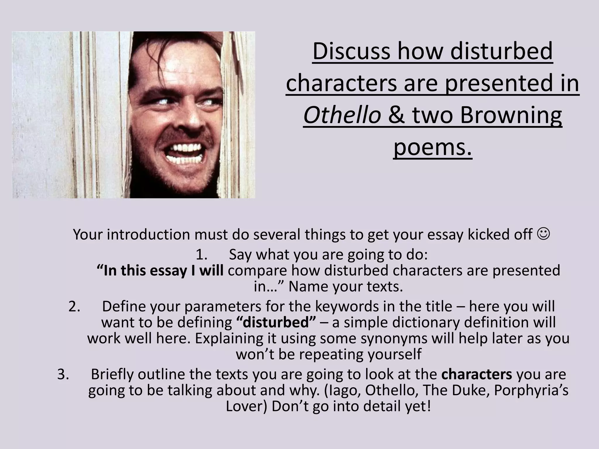 Disturbed characters – making the links | PPTX