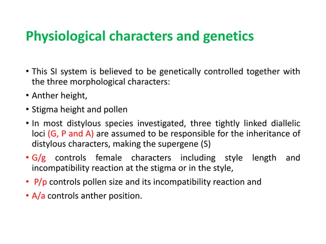 Distyly- Genetics of Distyly in plants | PPTX