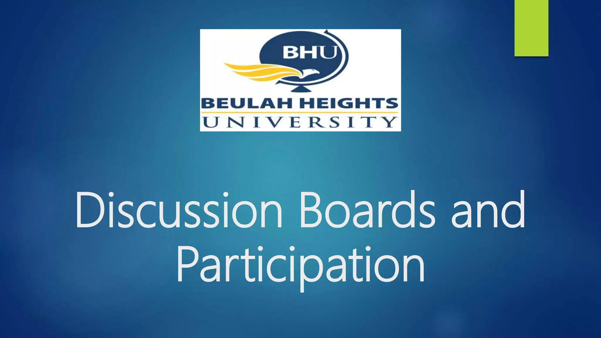 Discussion Boards with Online Learning | PPTX