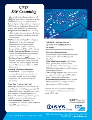 DISYS, Inc. Information | PDF