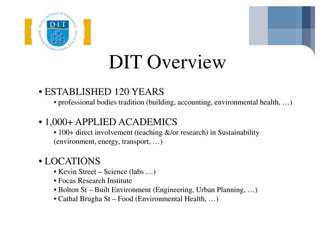 Dublin Institute of Technology: Overview | PDF