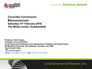 The Councillor Commission by Colin Copus - A #Notwestminster 2016 ...