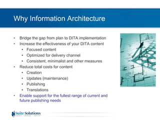 DITA Quick Start Webinar Series: Getting Started with Information Architecture | PPT