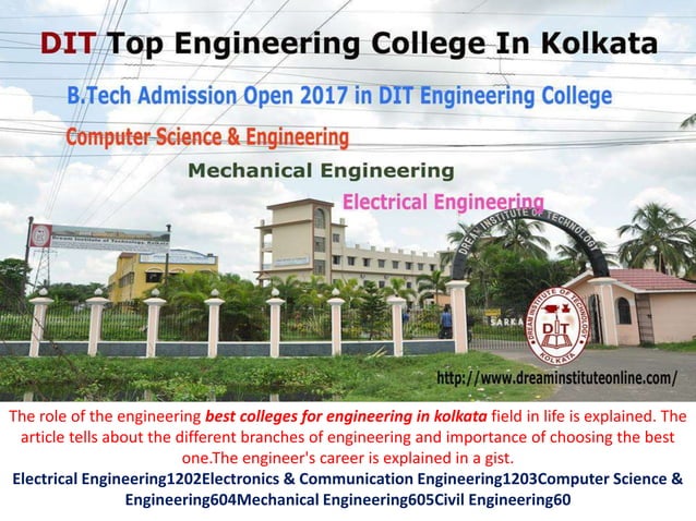 Dit admissions in engineering college kolkata | PPT