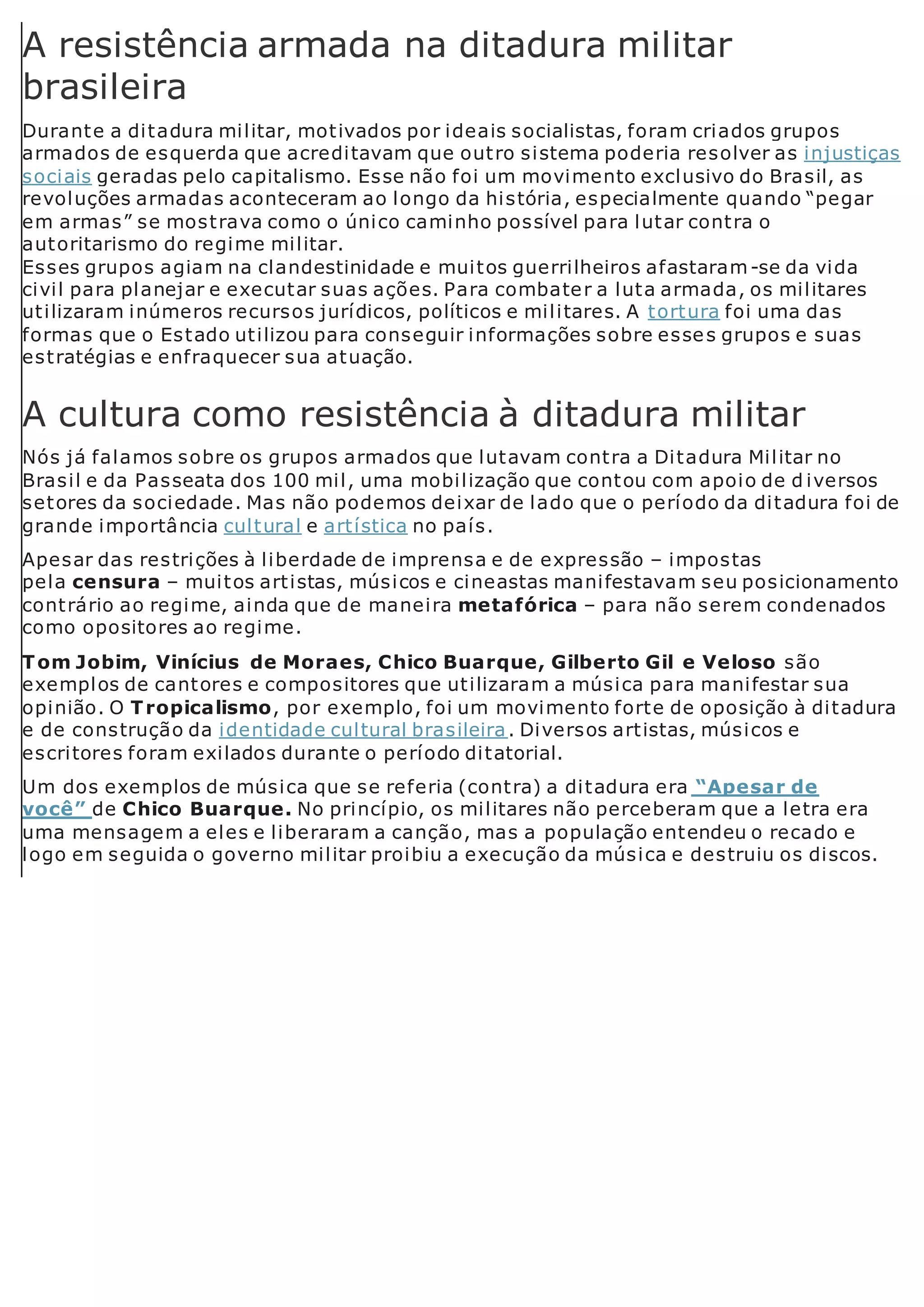 Ditadura militar no brasil | PDF