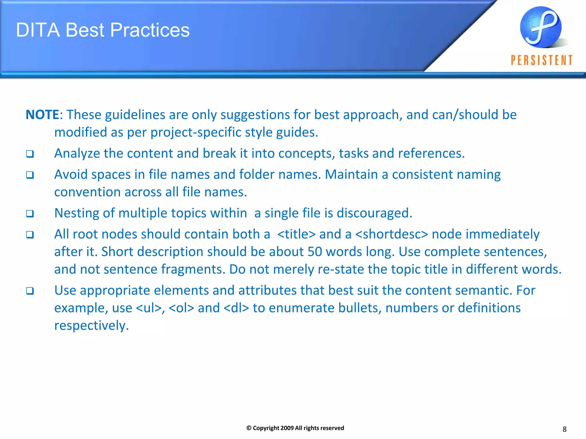 DITA introduction | PPSX