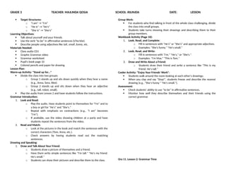 lesson plans in english lessons, follow and use | DOCX