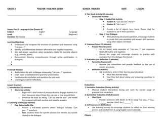 lesson plans in english lessons, follow and use | DOCX