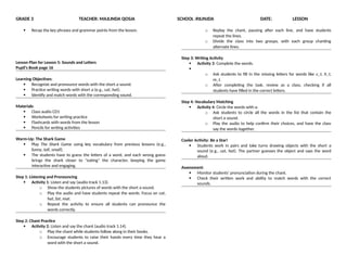 lesson plans in english lessons, follow and use | DOCX