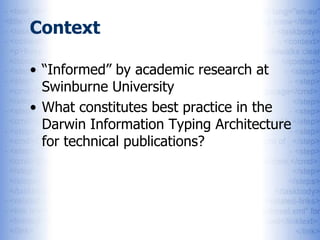 TCUK 2012, Tony Self, DITA Style Guide | PPTX