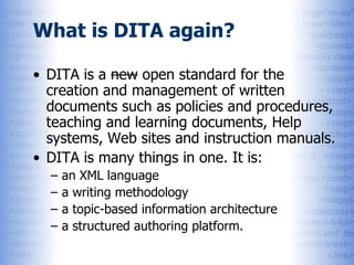 TCUK 2012, Tony Self, DITA Style Guide | PPTX
