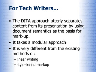 TCUK 2012, Tony Self, DITA Style Guide | PPTX