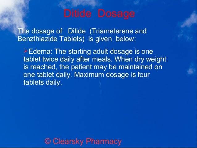 Ditide (Triameterene and Benzthiazide Tablets)