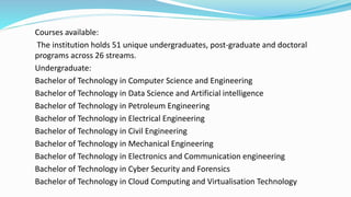 DIT University Courses | DIT University | PPT