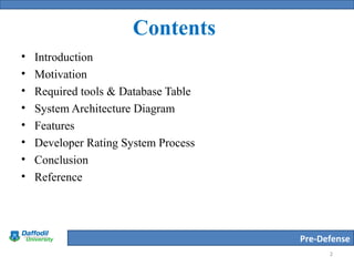 Diu developer-rating-system-pre-defence | PPT