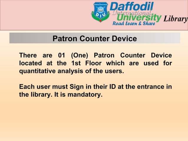 Daffodil International University Permanent Campus Library Orientation ...