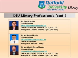 Daffodil International University Permanent Campus Library Orientation ...