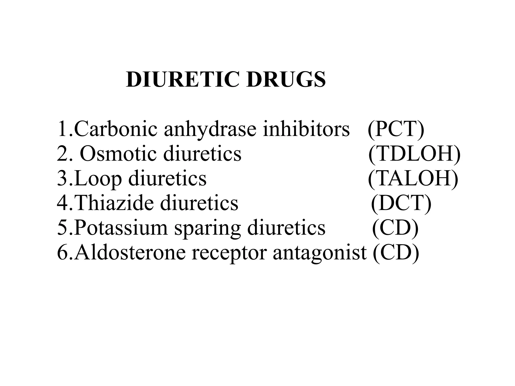 Diuretic.pptx These are drugs which increase the rate of urine flow | PPT