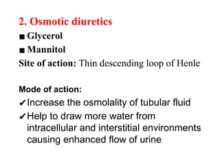 Diuretic.pptx These are drugs which increase the rate of urine flow | PPTX