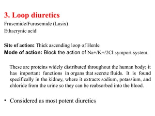 Diuretic.pptx These are drugs which increase the rate of urine flow | PPT