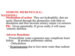 diuretic.pptx and its site of action and its effects | PPTX