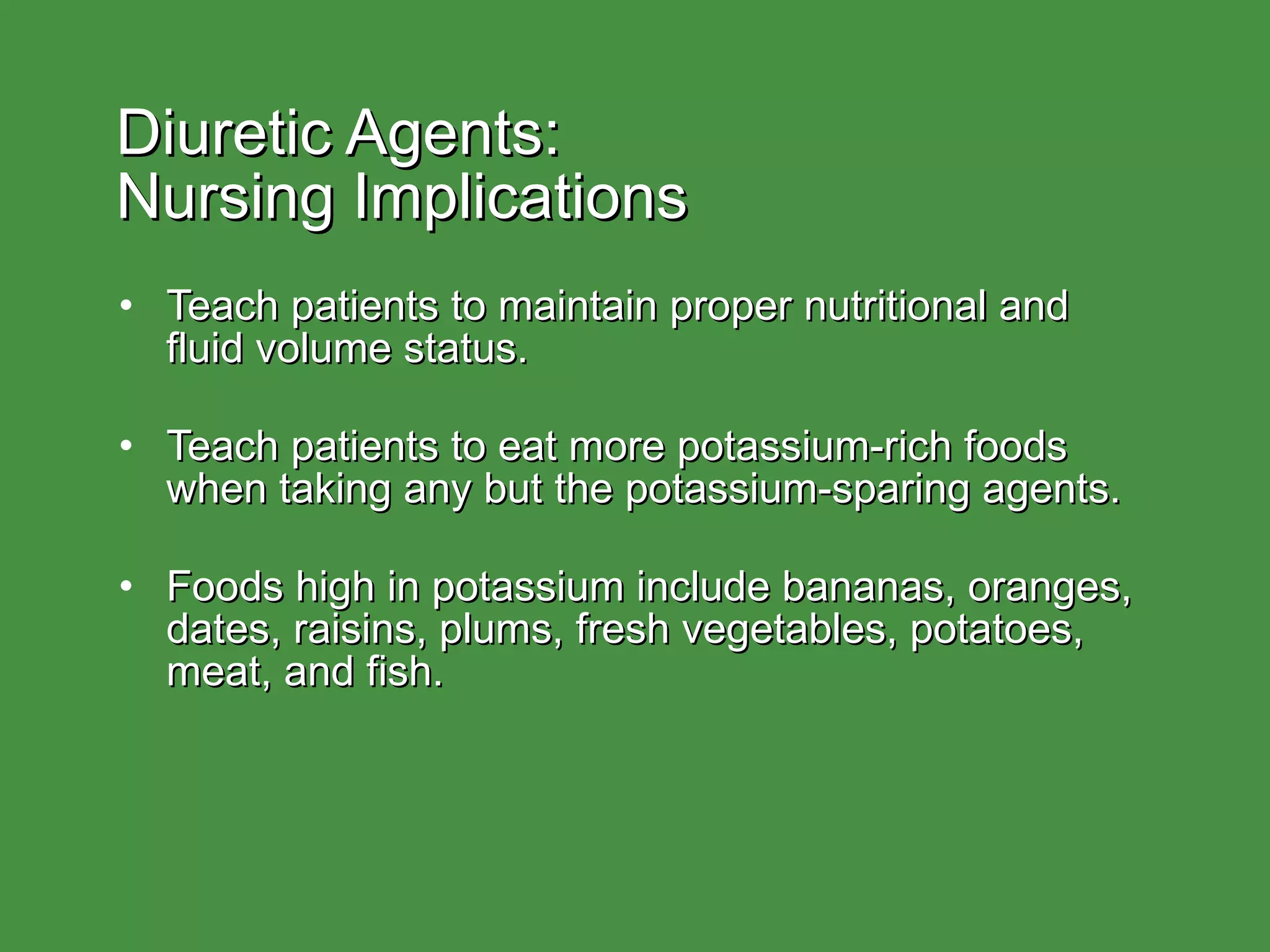 Diuretic agents outline | PPT