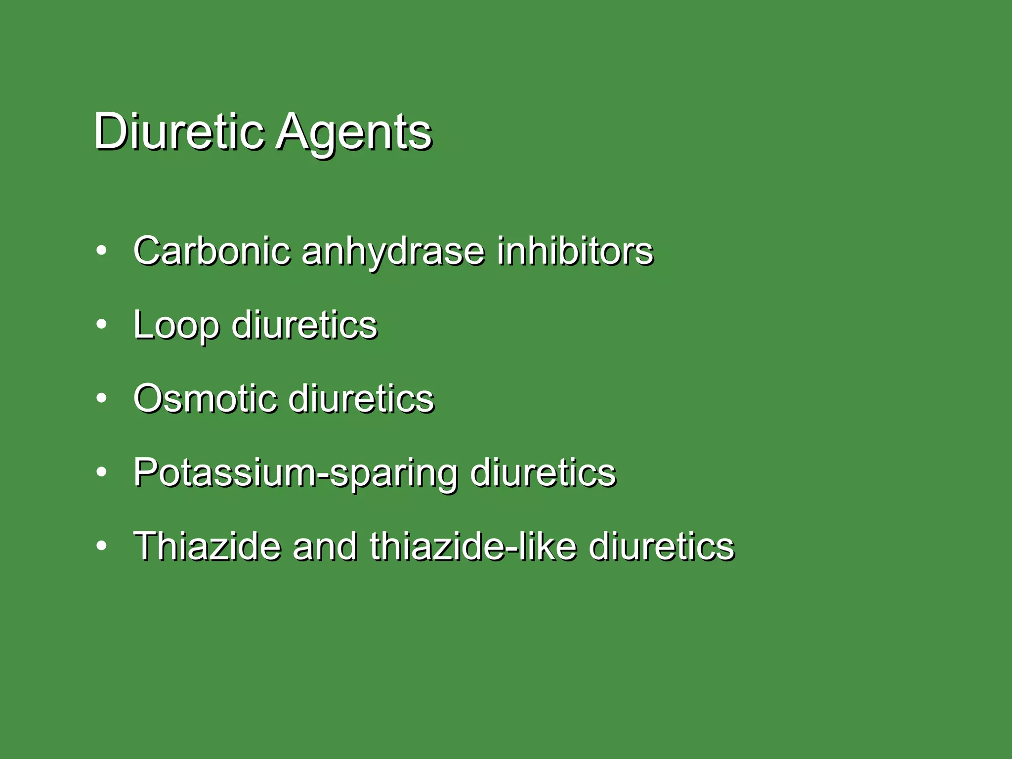 Diuretic agents outline | PPT