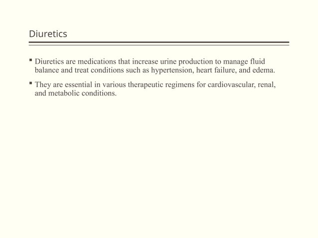 Diuretic drugs.classification with mechanism | PPT