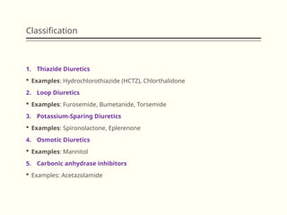 Diuretic drugs.classification with mechanism | PPTX
