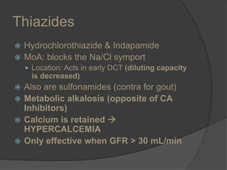 Pharmacology: Diuretic drugs flashcards | PPTX | Endocrine and ...