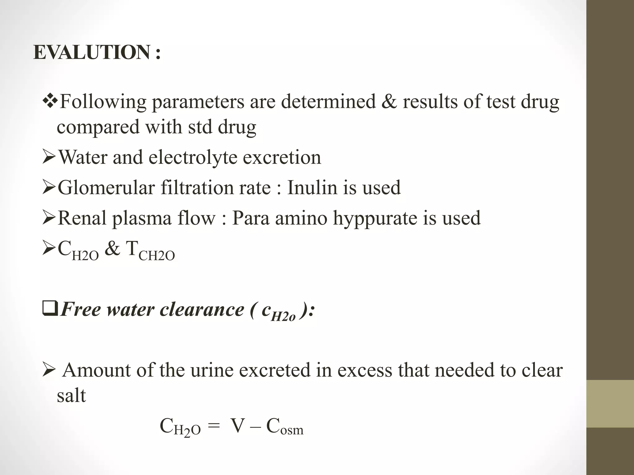 Diuretics screening models | PPTX