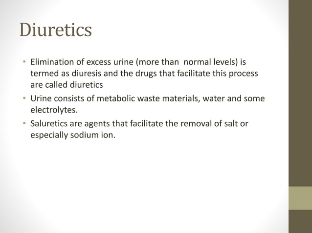Diuretics screening models | PPTX | Chemistry | Science