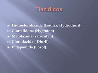 Diureticos tiazidicos | PPTX