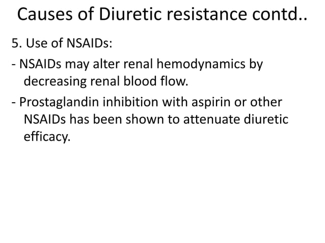 Diuretic resistance- Pharmacology | PPTX | Medical Health